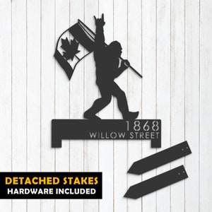 Personalized Bigfoot Sasquatch With Canada Flag Metal Address Sign ...