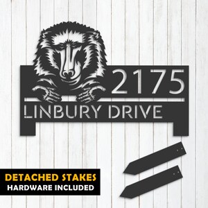 Personalized Peeking Baboon Wild Animal Wildlife Metal Address Sign ...