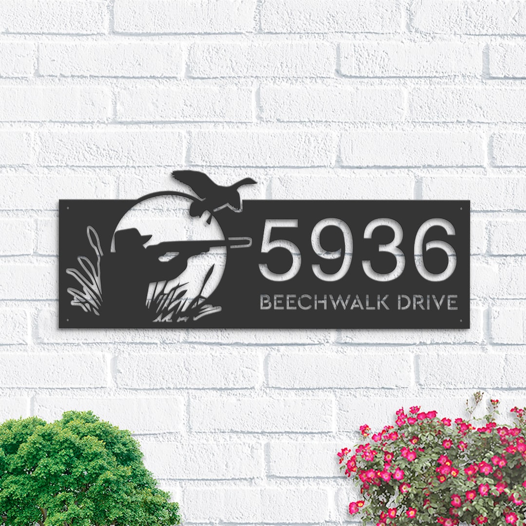 Personalized Duck Hunting Metal Address Sign House Number Hanging ...