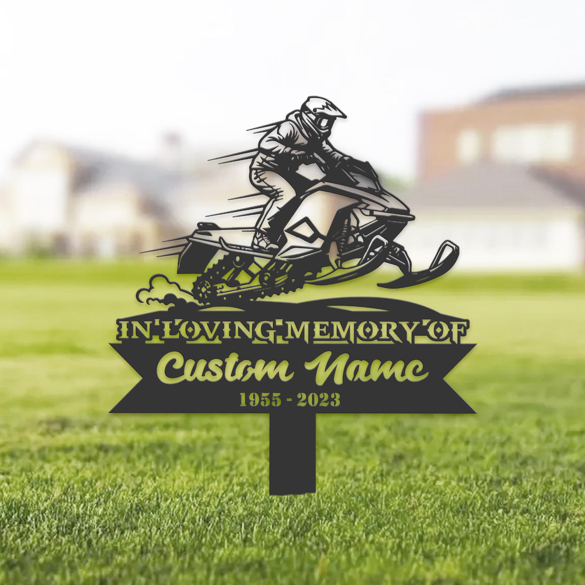 Personalized Snowmobile Rider Memorial Stake, Sympathy Sign - Etsy