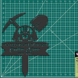 Personalized Mining Tools Helmet Memorial Stake, Metal Stake, Sympathy ...