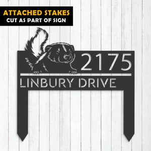 Personalized Peeking Skunk Wild Animal Wildlife Metal Address Sign ...