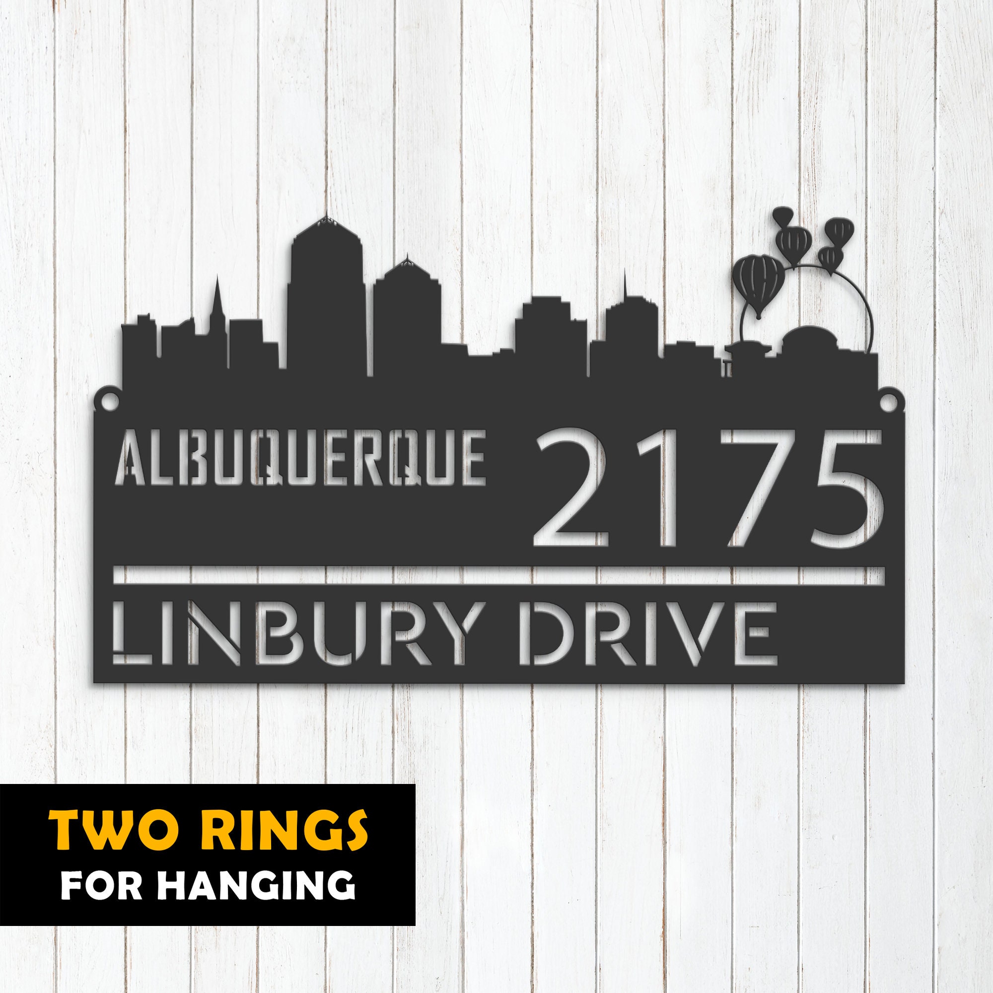 Personalized Albuquerque City Skyline Metal Address Sign - Etsy