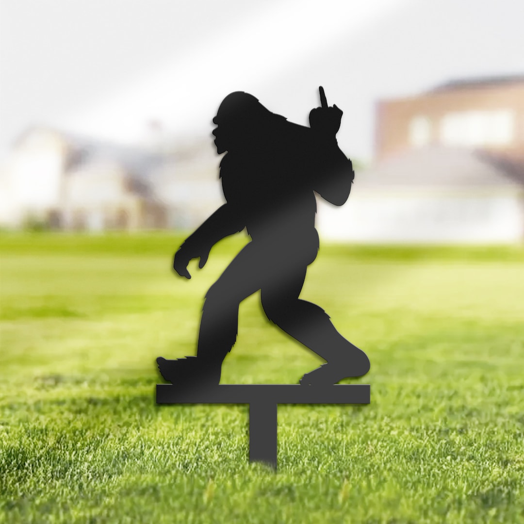 Bigfoot Sasquatch Metal Yard Stake, Outdoor Decoration, Garden Sign ...