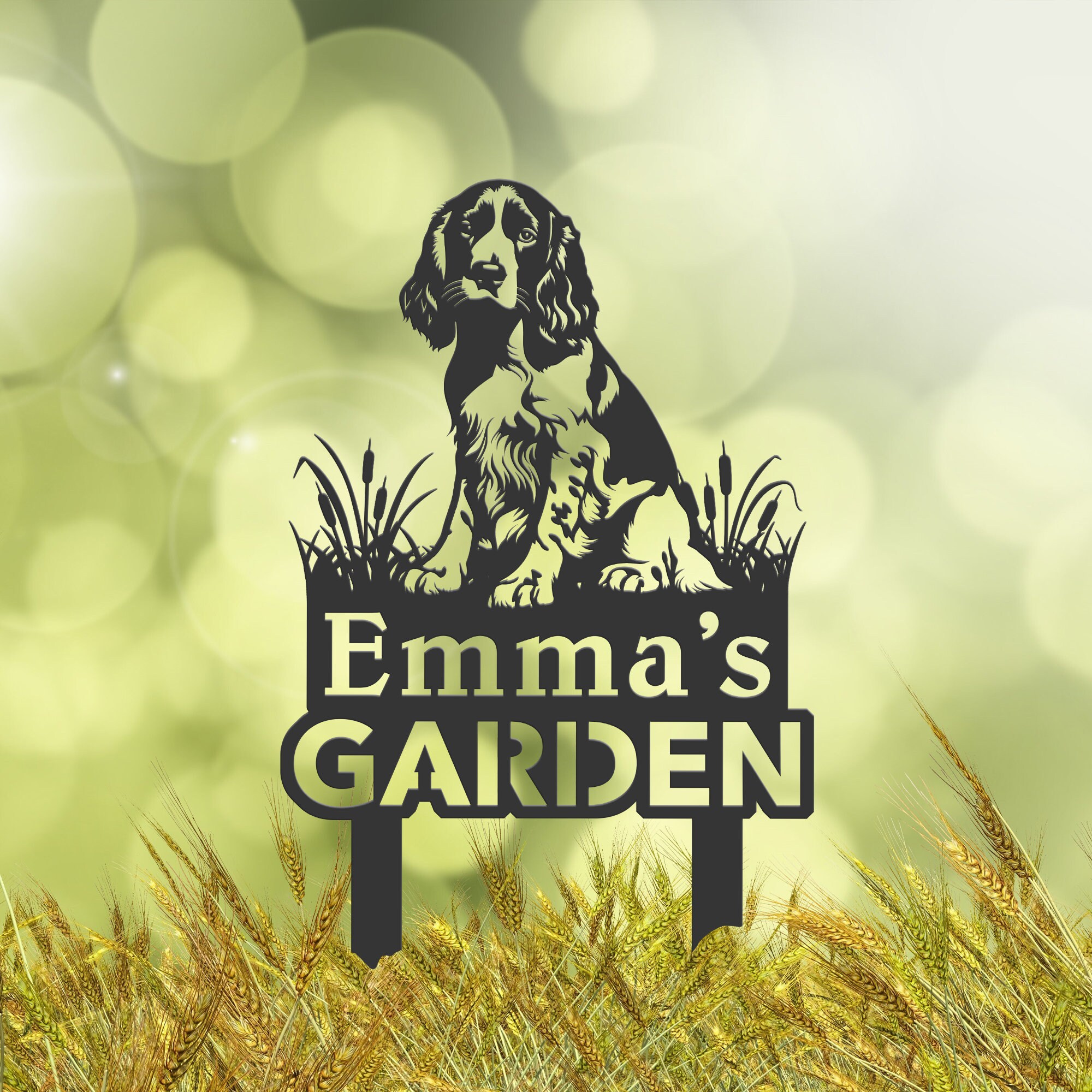 Personalized English Springer Spaniel Metal Garden Sign With Stake - Etsy
