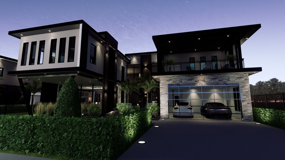 Concept House Design 5 (CAD Files & 3D Model Included) - Etsy