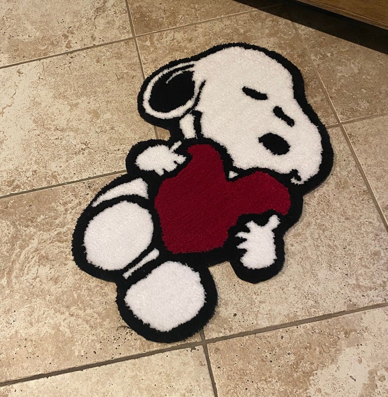 Tufted Handmade Snoopy Inspired Valentine's Day Rug - Etsy