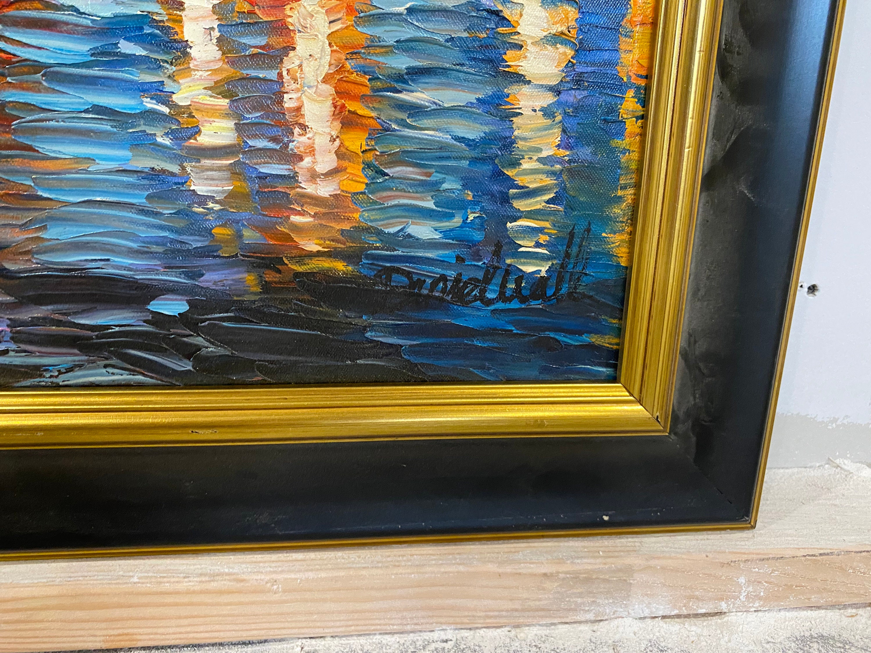 Daniel Wall Original Hand-signed Framed Oil Painting "verazza Sunset ...