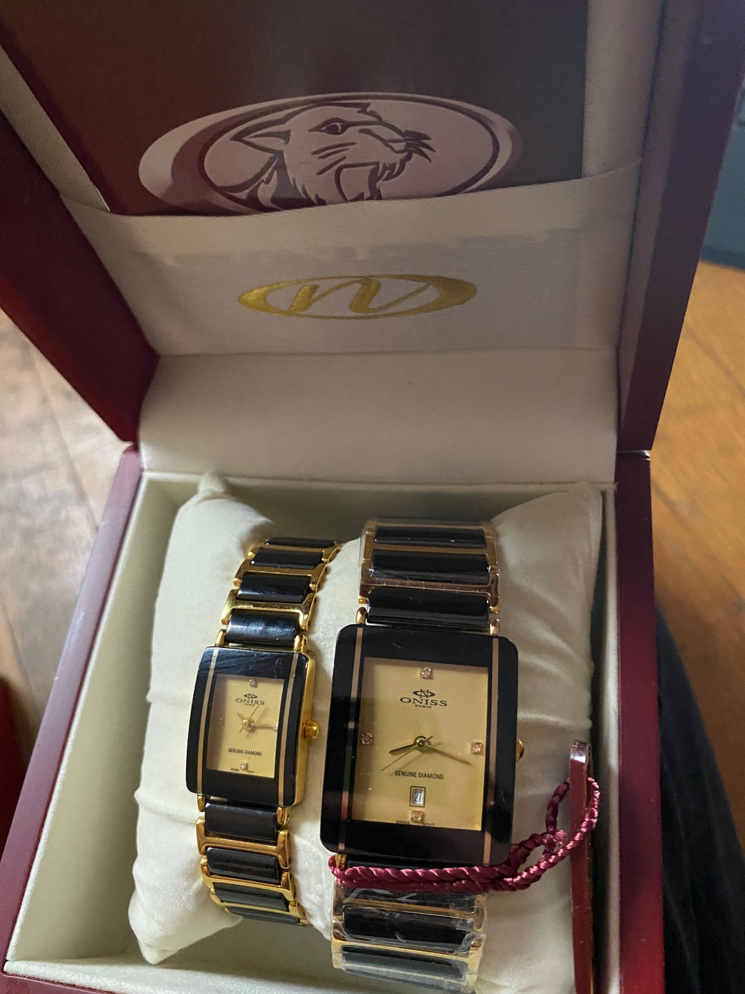 Oniss Couple's Black & Gold Diamond Watch - Etsy
