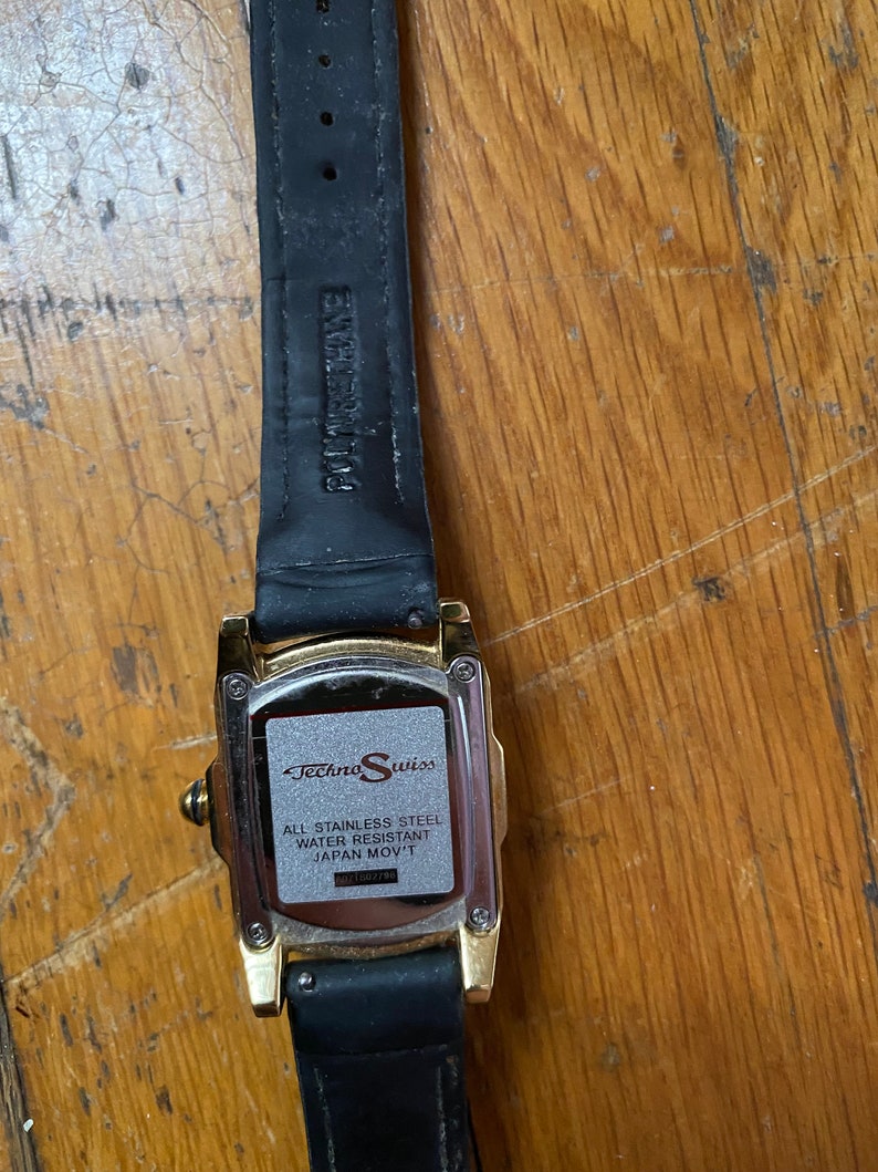 Techno Swiss Black Leather Bubble Chronograph Watch - Etsy