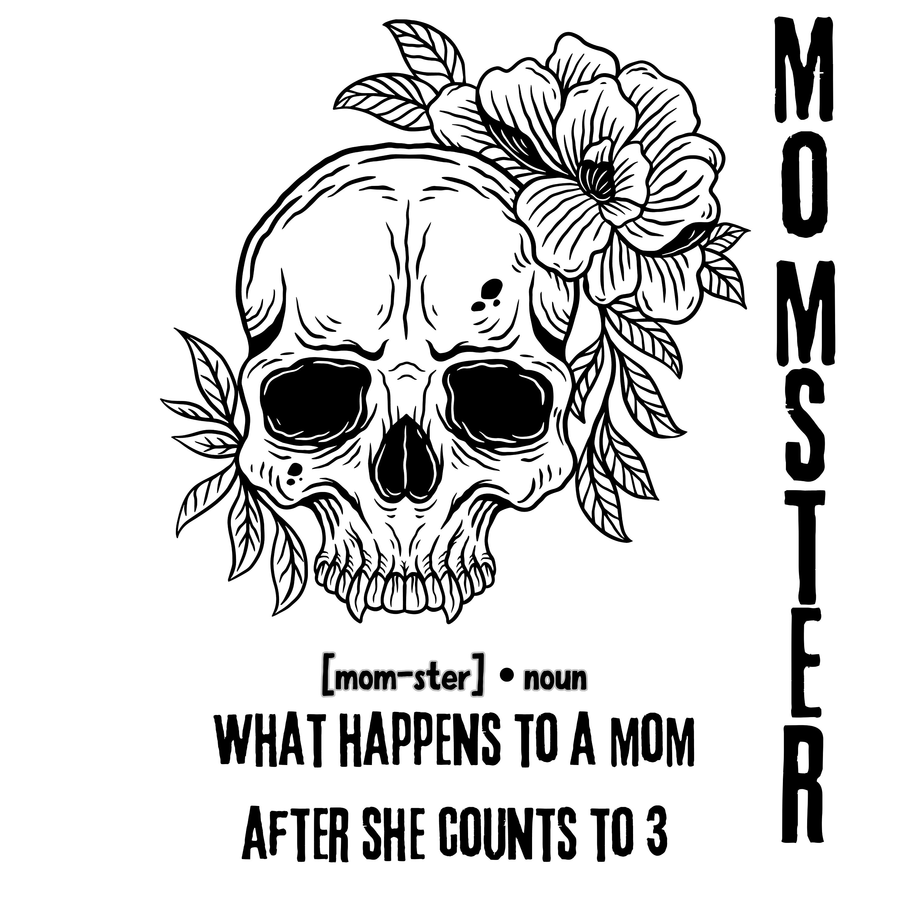 Mom-ster Black Digital Download PNG & SVG - Etsy