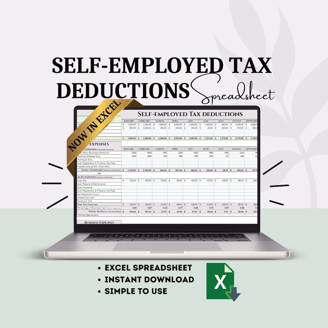 Self-employed Tax Deductions Small Business Expense Tracker Startup ...