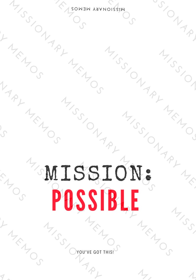Missionary Card, LDS Mission Possible Printable Gift, Sister and Elder ...