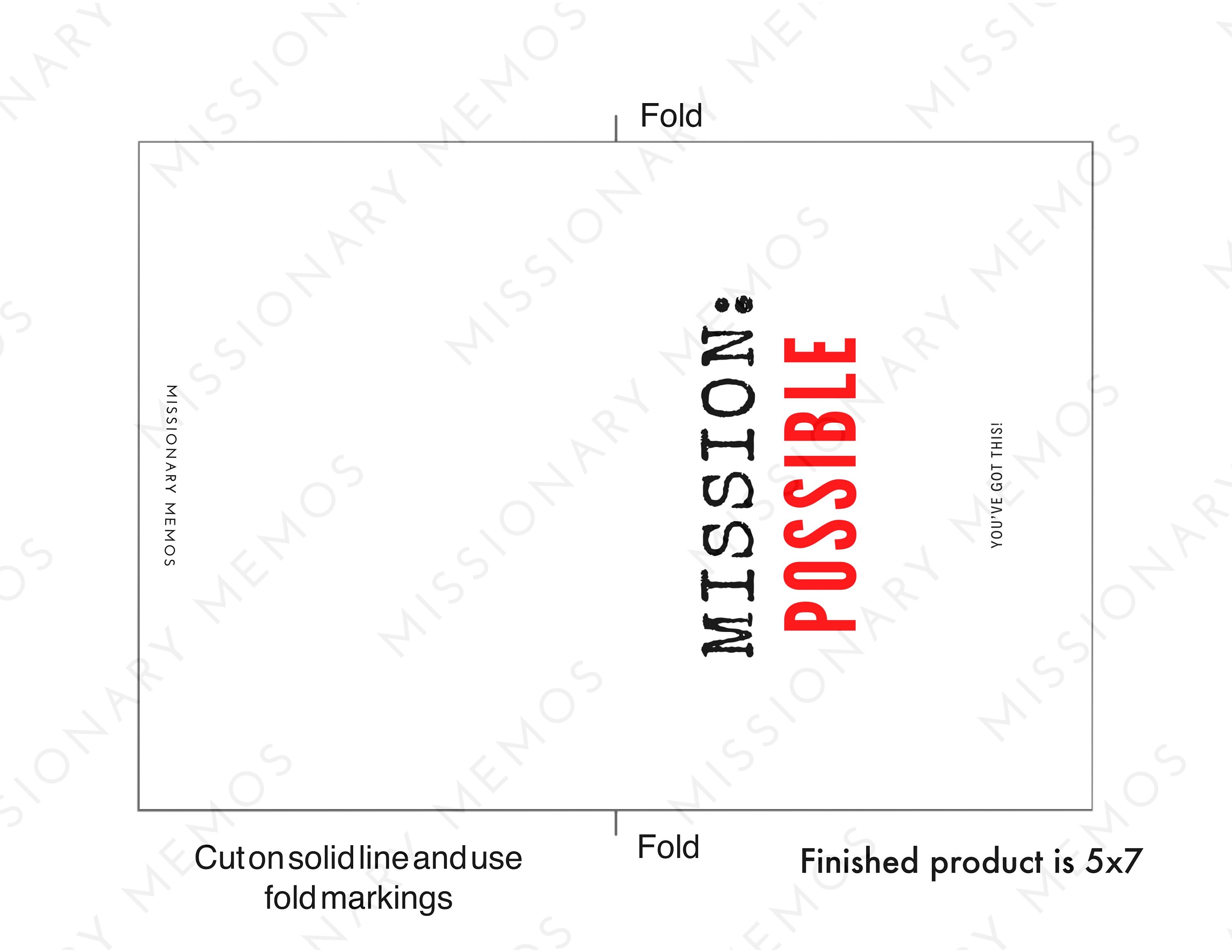 Missionary Card, LDS Mission Possible Printable Gift, Sister and Elder ...