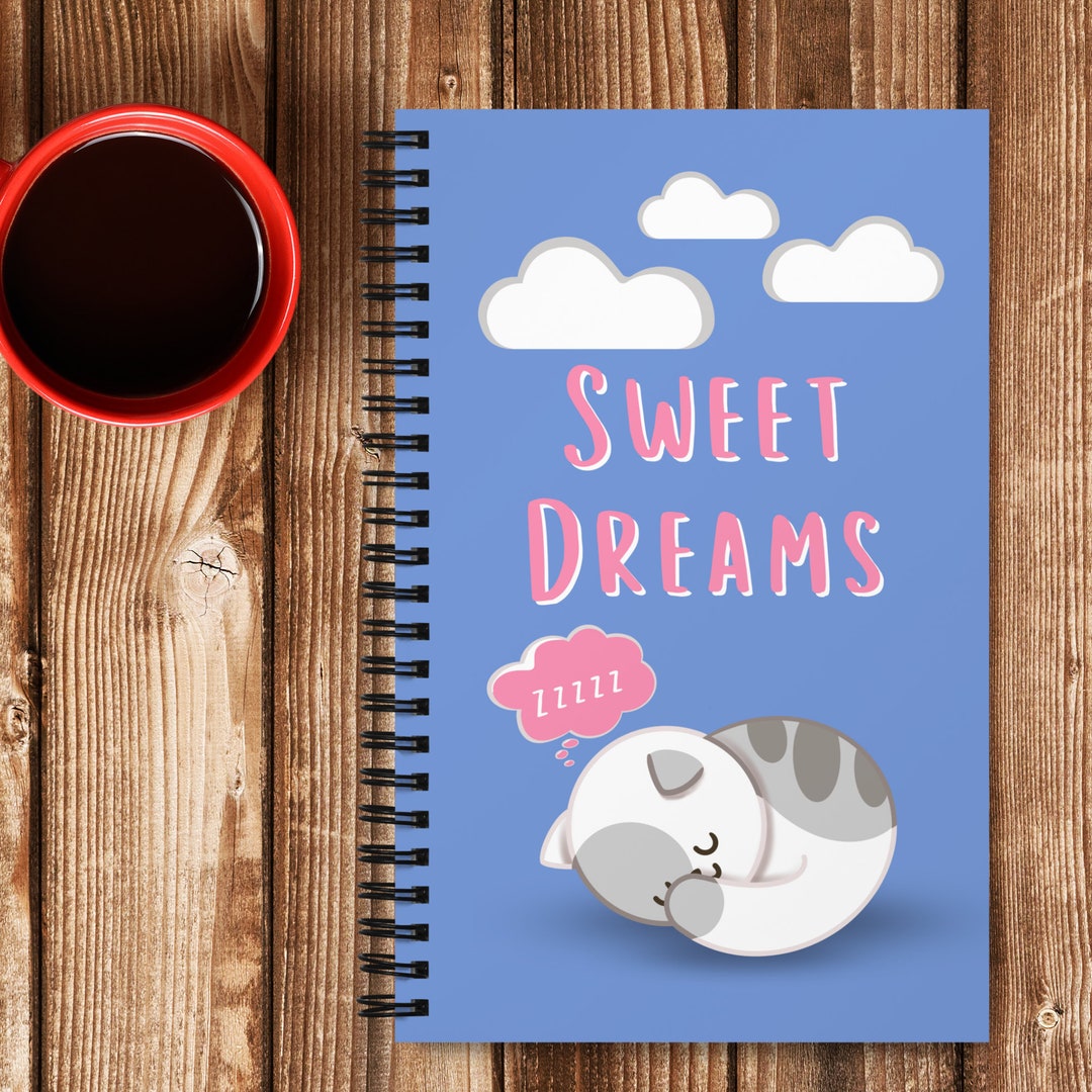 Cute Cat Notebook, Sleeping Cat Journal, Notebook for Cat Lovers, Cute ...