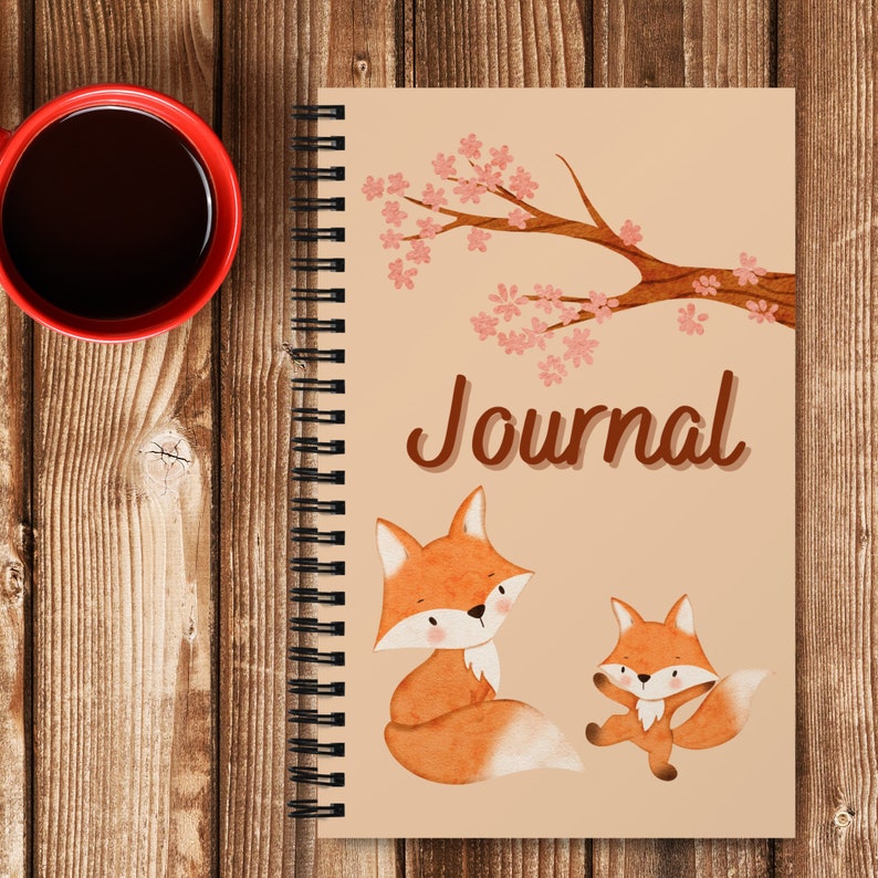 Cute Fox Notebook, Fox Friend Journal, Cute Animal Notebook, Drawing Notebook, Spiral Bound ...
