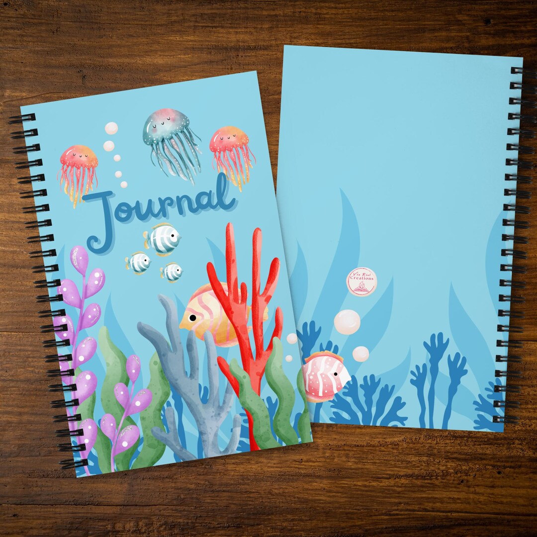 Cute Fish Notebook, Underwater Themed Journal, Cute Aquatic Notebook ...