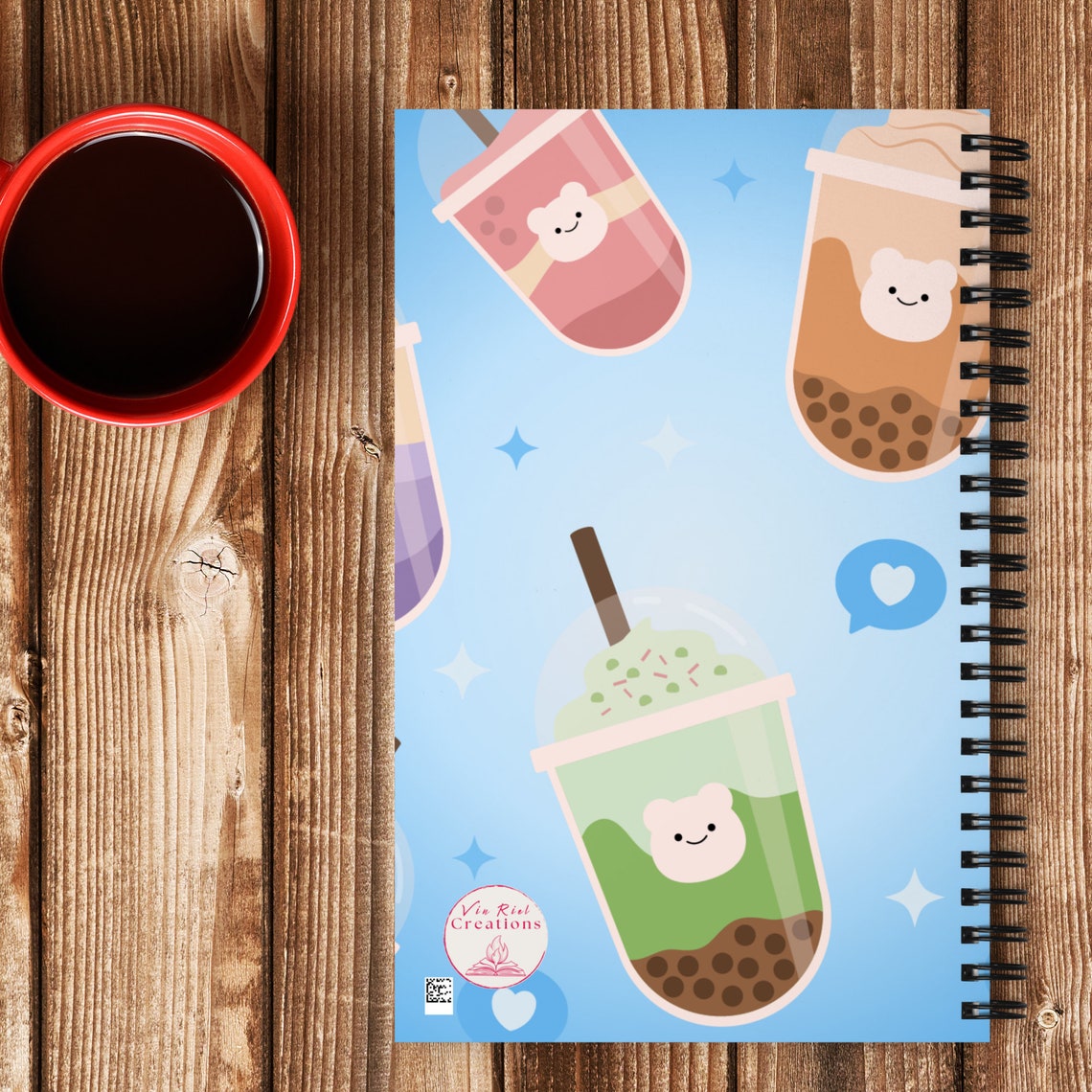 Cute Boba Drink Notebook, Kawaii Boba Journal, Food Journal, Drawing ...