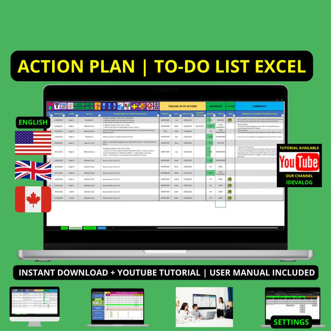 Excel Action Plan | Task List | TODO List | Action Planner ...
