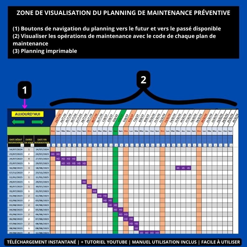 Gestion de la maintenance préventive sur Excel / Maintenance préventive ...