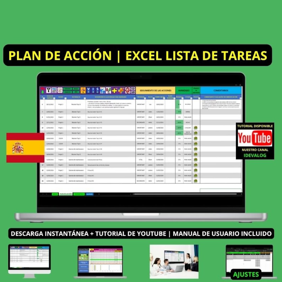 Excel Action Plan | List of Pending Tareas | List of Pending Tareas ...