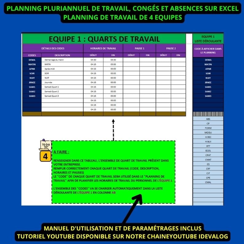 Work Schedule, Leave and Absences in Excel / Work Schedule in Excel ...