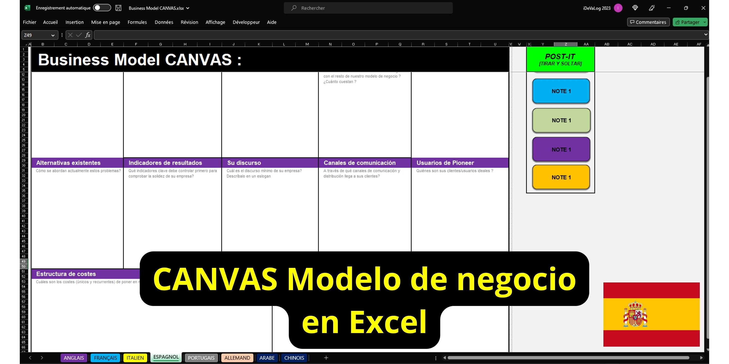 Modelo de negocio CANVAS en Excel Modelo de negocio CANVAS - Etsy México