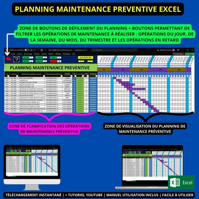 Gestion de maintenance préventive sur Excel | Maintenance préventive ...