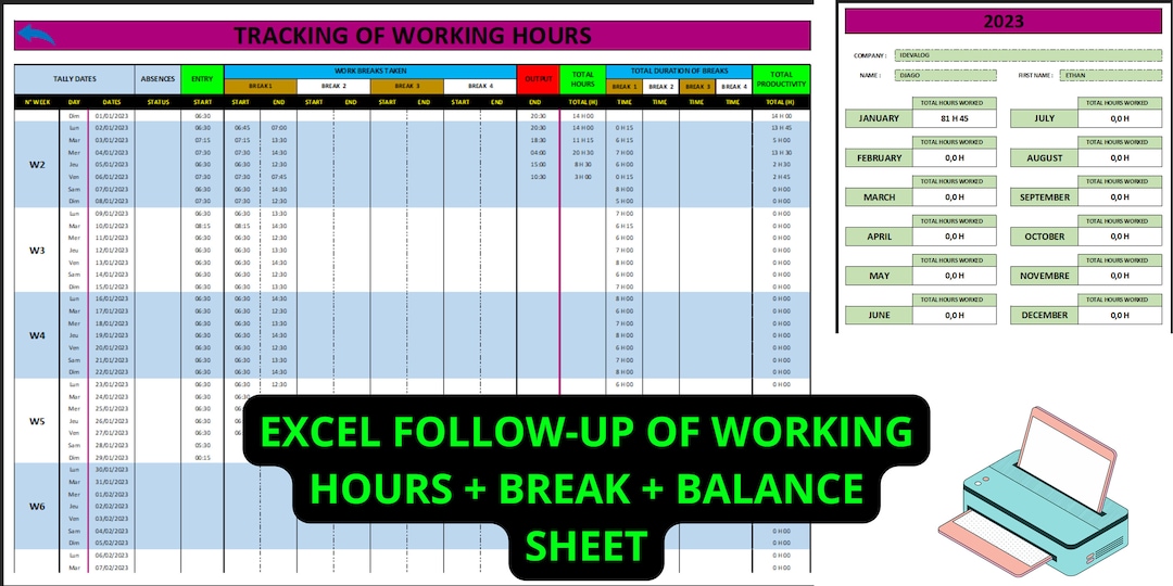 Employee Time Tracking Excel Template Employee Work - Etsy Employee Time Tracking Excel Template Employee Work - Etsy