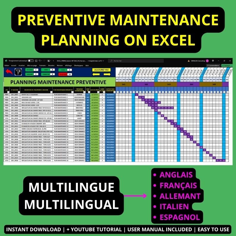 Preventive Maintenance Planning in Excel | Preventive Maintenance Excel ...