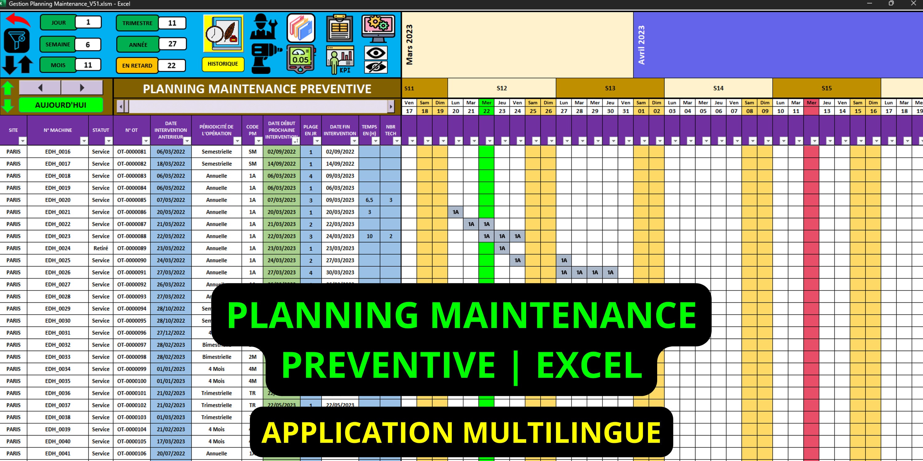 Preventive Maintenance Management Application on Excel / CMMS Excel ...
