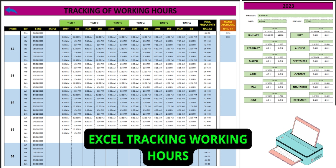 Employee Time Tracking | Excel Template | Employee Work Schedule | Staff Scheduler - Etsy