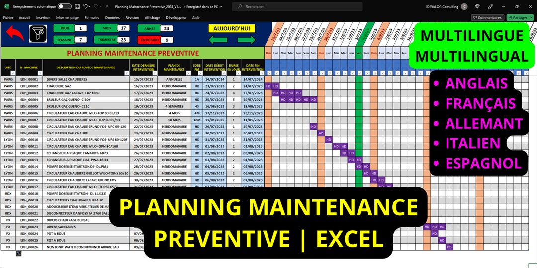 Preventive Maintenance Management on Excel / Preventive Maintenance on Excel / Preventive ...