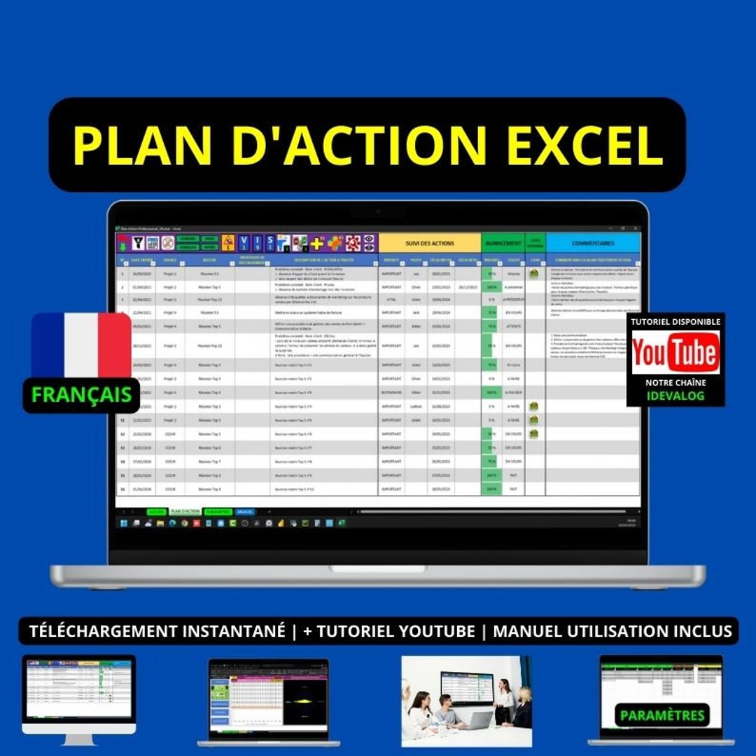 Multi-language Excel Action Plan, Task List / TODO List / Action ...