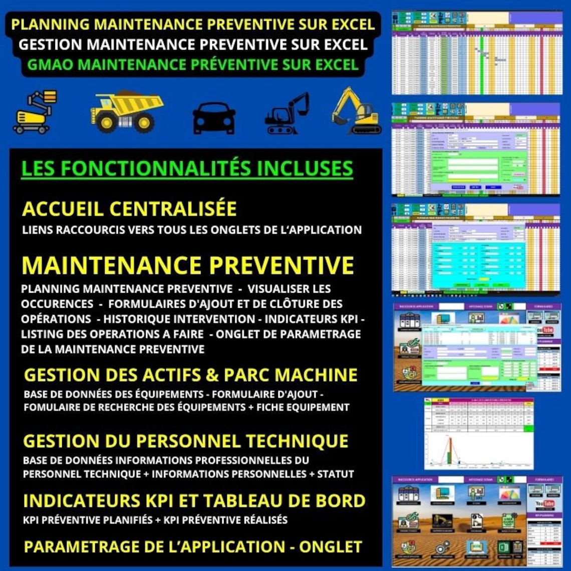 Preventive Maintenance Management Application on Excel / CMMS Excel ...