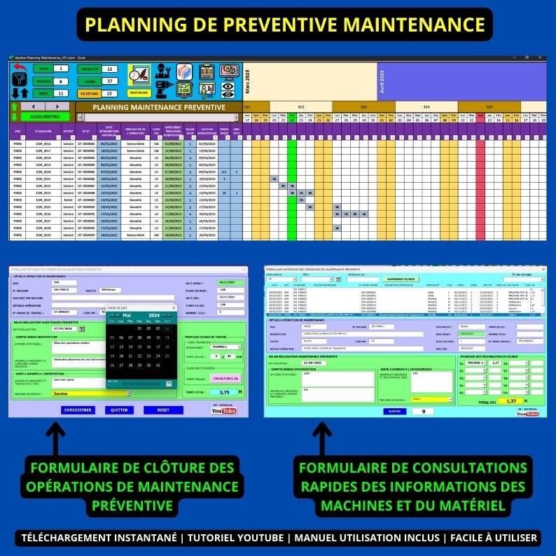 Preventive Maintenance Management in Excel / CMMS Excel / CMMS Excel ...