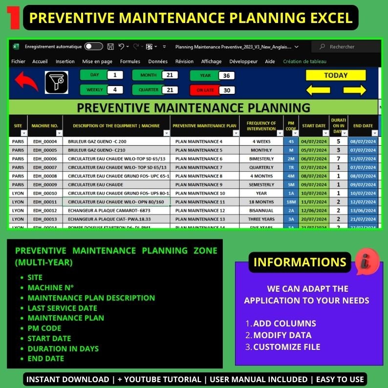 General Services: Preventive Maintenance on Excel + Action Plan on ...