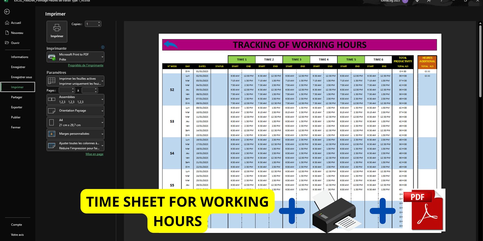 Employee Time Tracking | Excel Template | Employee Work Schedule ...