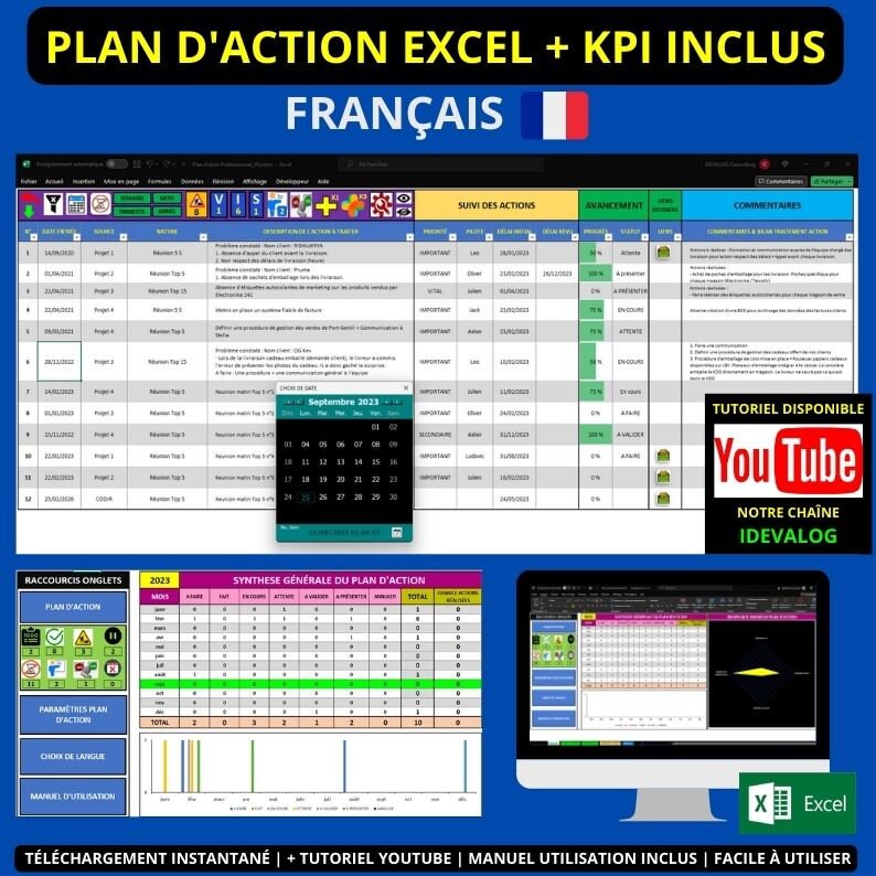 Multi-language Excel Action Plan, Task List / TODO List / Action ...