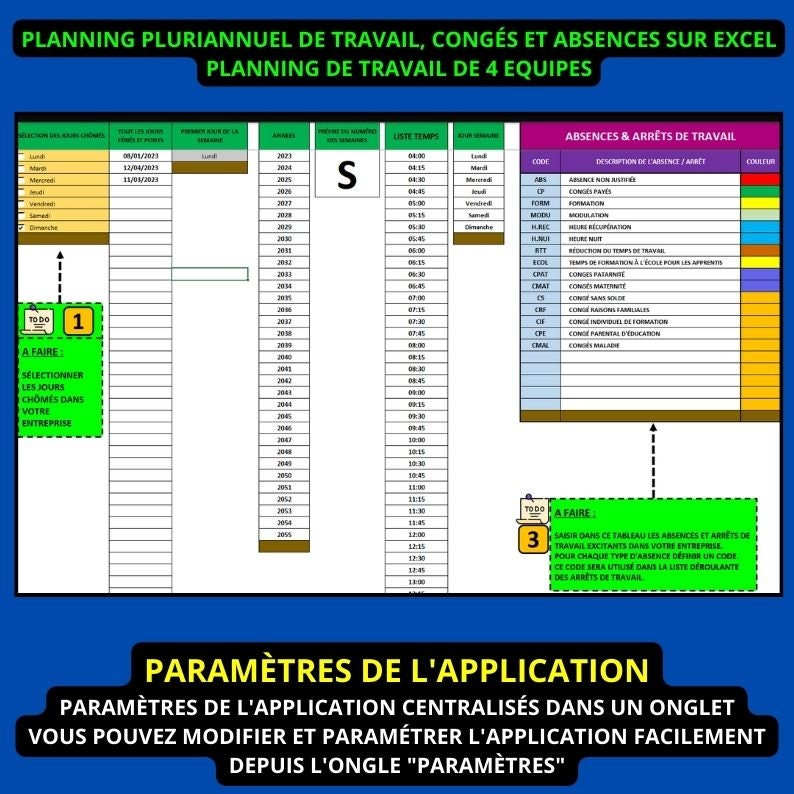 Work Schedule, Leave and Absences in Excel / Work Schedule in Excel ...