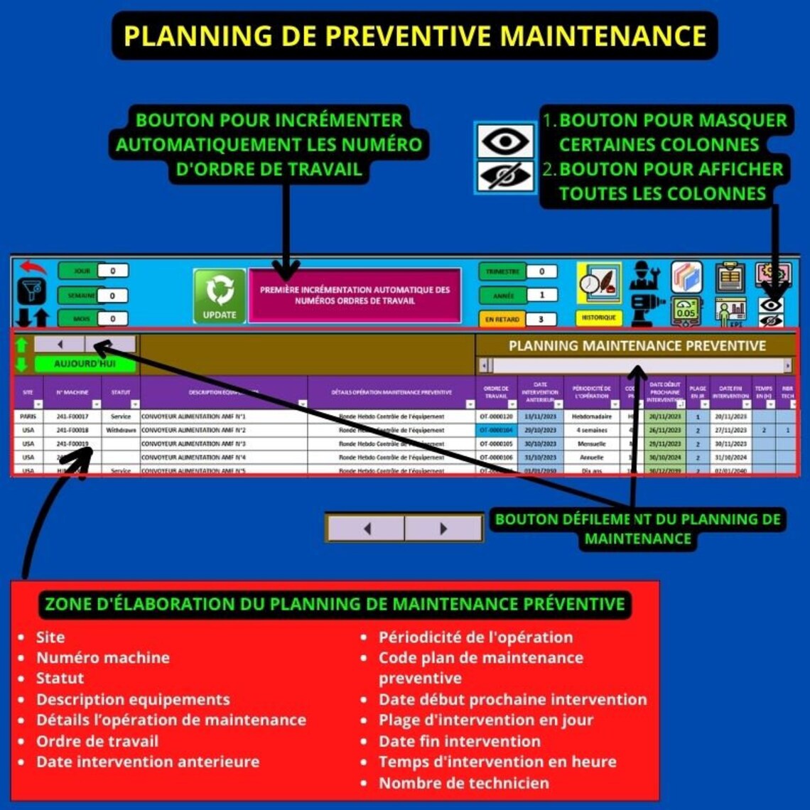 Preventive Maintenance Management Application on Excel / CMMS Excel ...