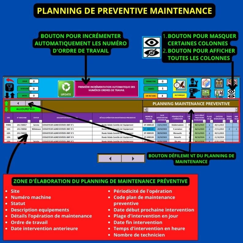 Preventive Maintenance Management Application on Excel / CMMS Excel ...