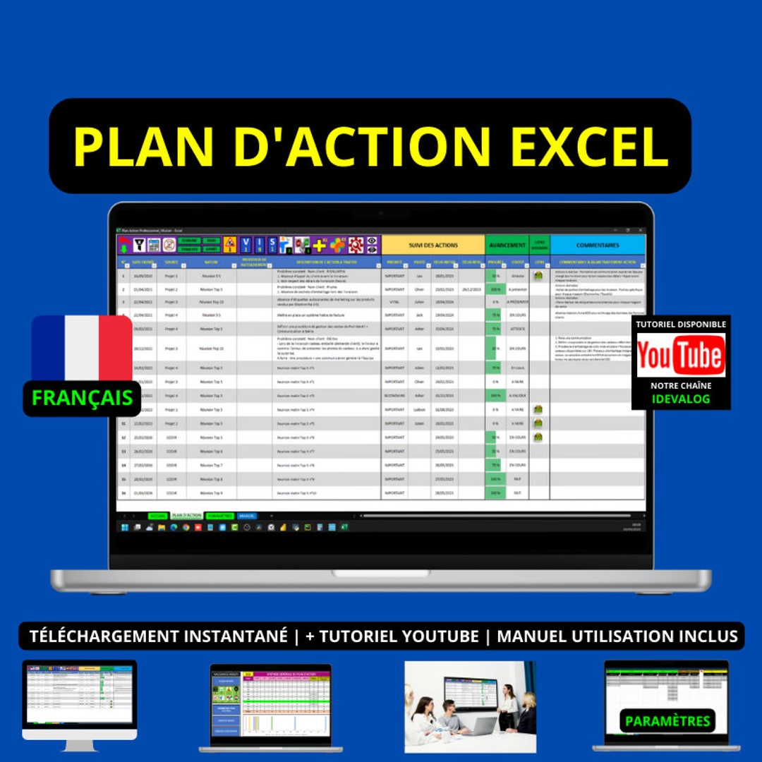 Plan d'Action Excel Multi-Langues, Liste des tâches / TODO Liste ...