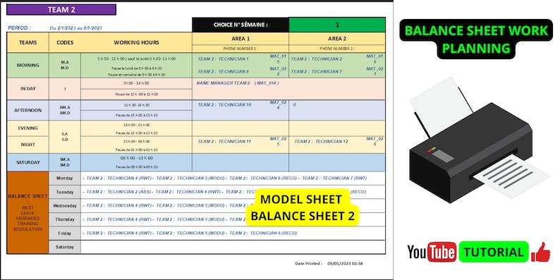 Work Schedule Excel | Work Planning Excel | Excel Staff Planning ...