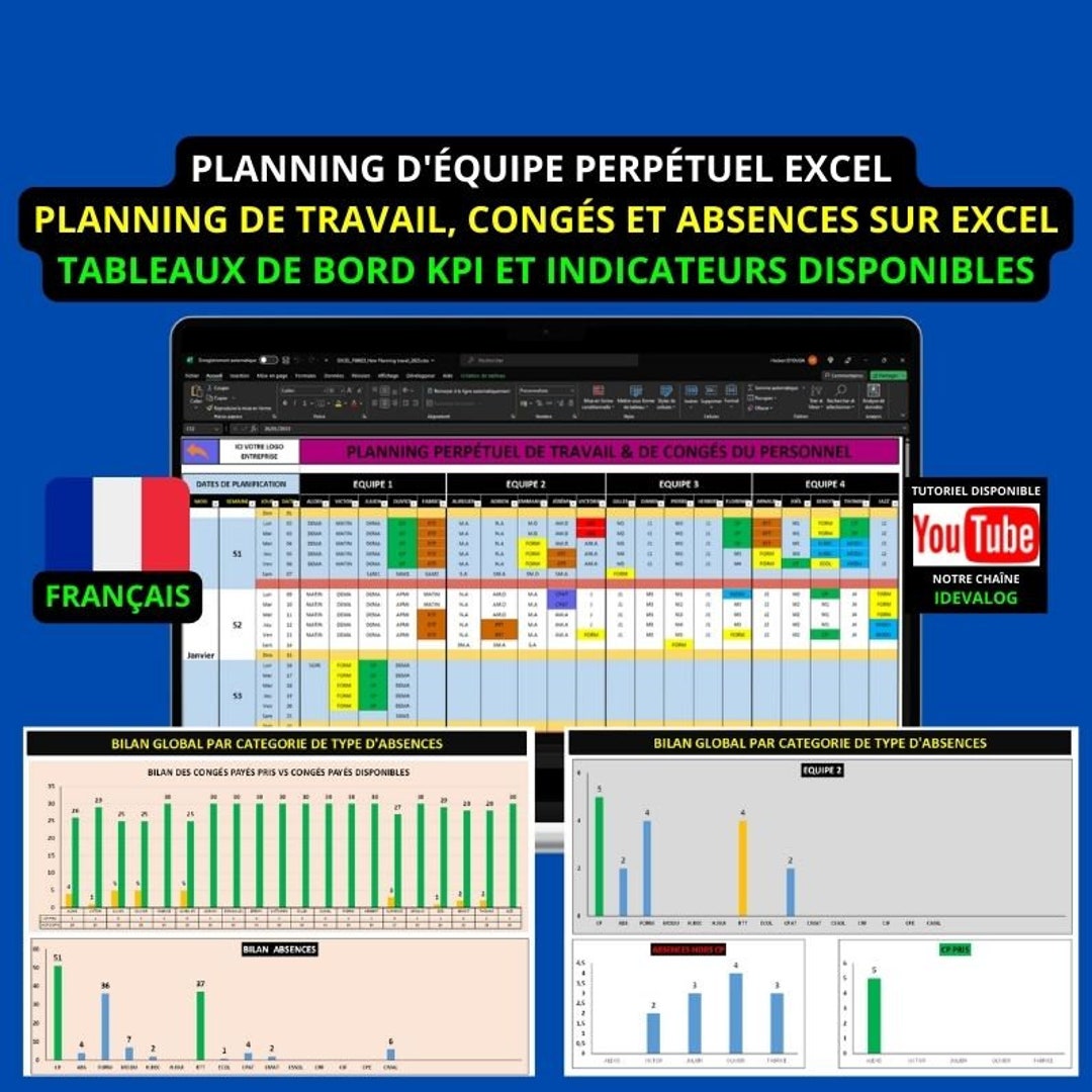 Multi-year Work Schedule for Leave and Absences With KPI Indicators on ...