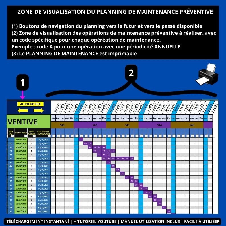 Gestion de maintenance préventive sur Excel | Maintenance préventive ...