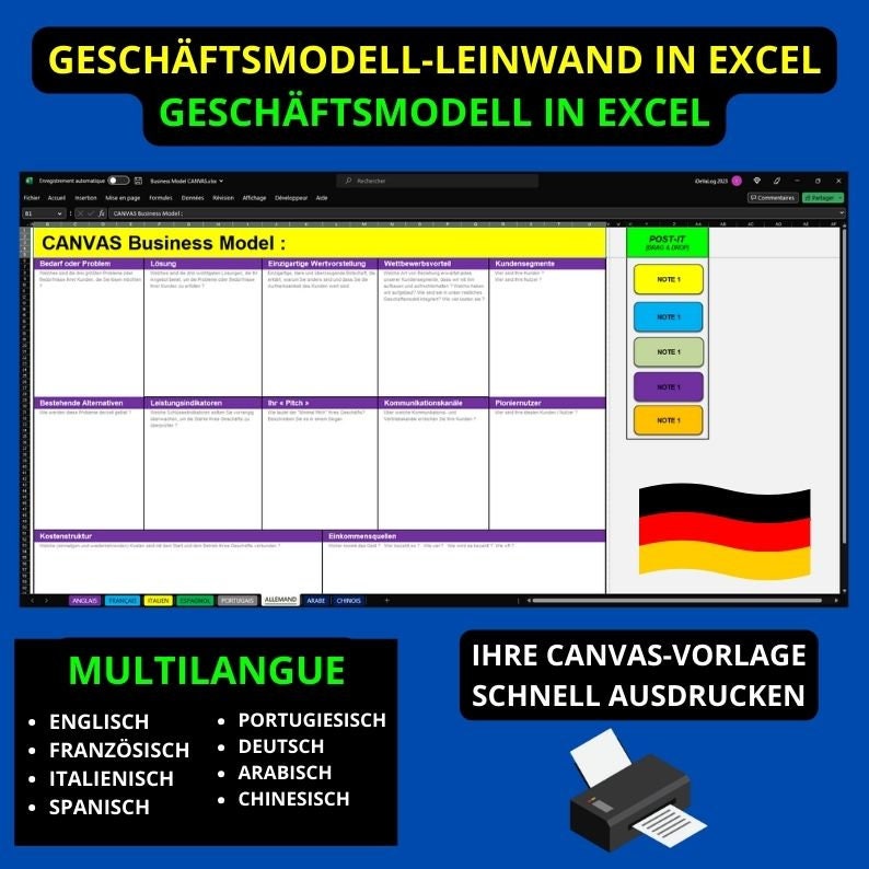 CANVAS Business Model on Excel CANVAS Business Model on Excel Aziendale ...