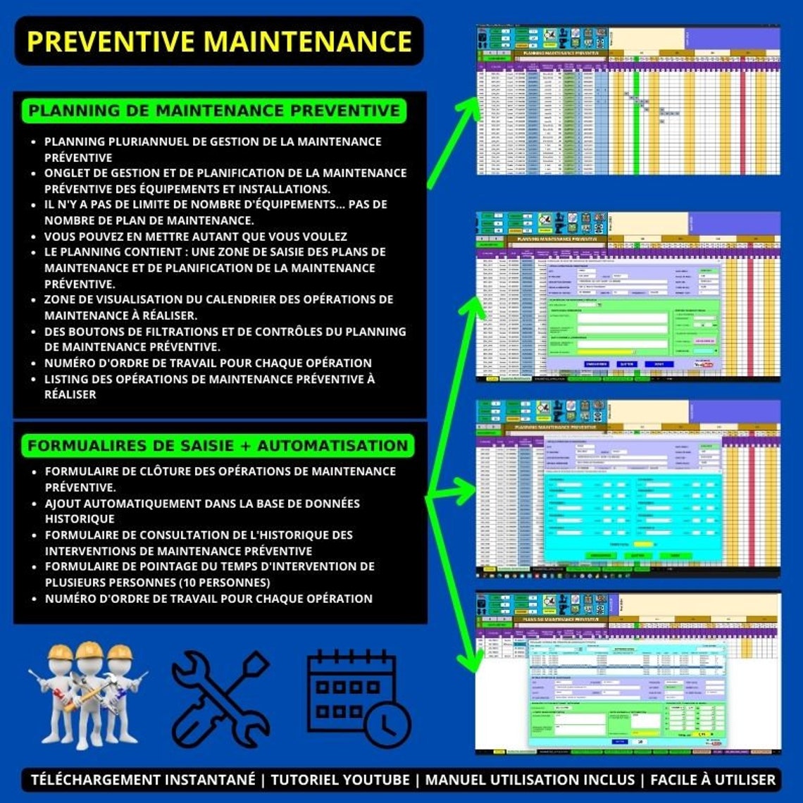 Preventive Maintenance Management Application on Excel / CMMS Excel ...