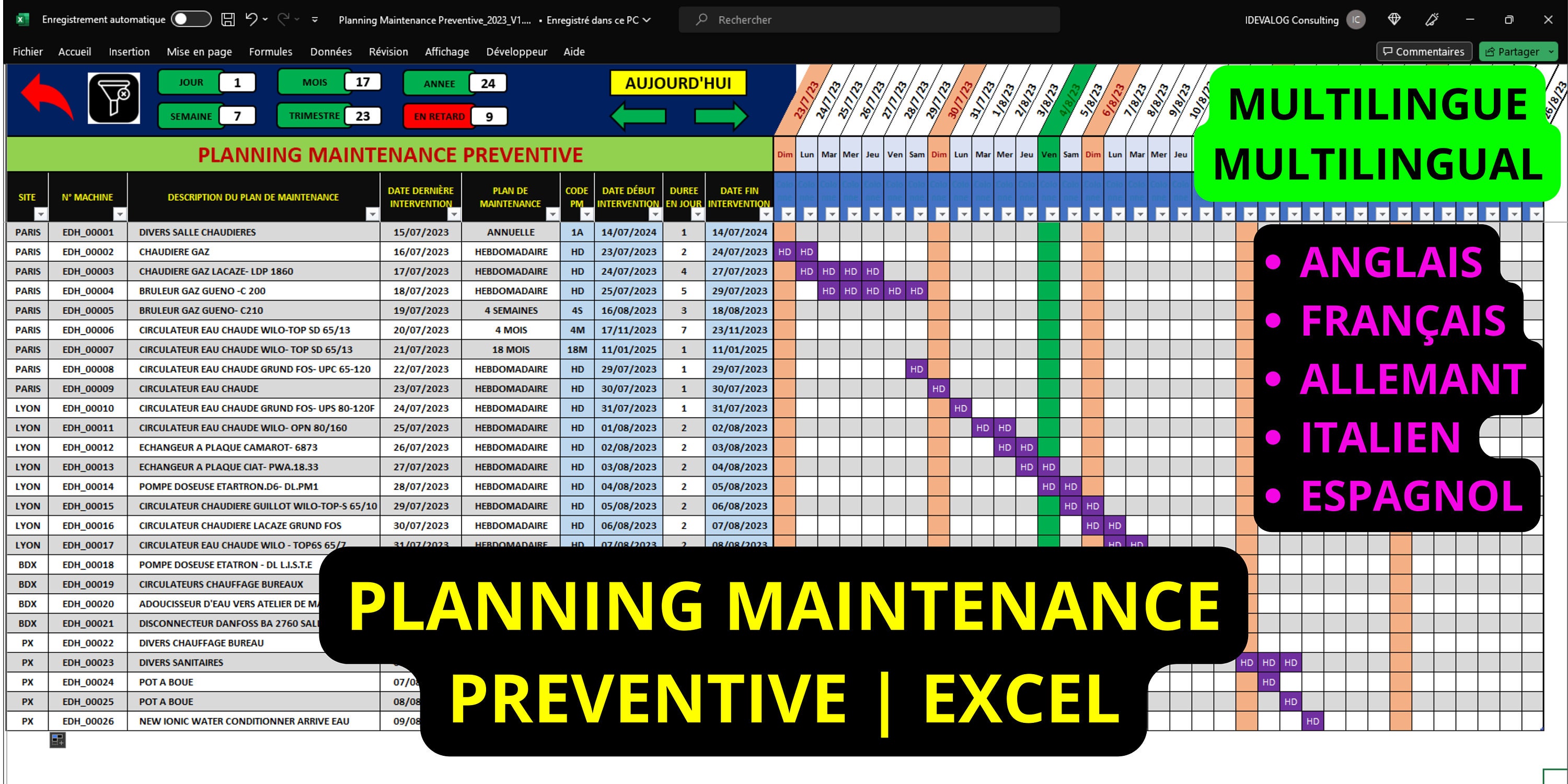Preventive Maintenance Management in Excel / Preventive Maintenance in ...