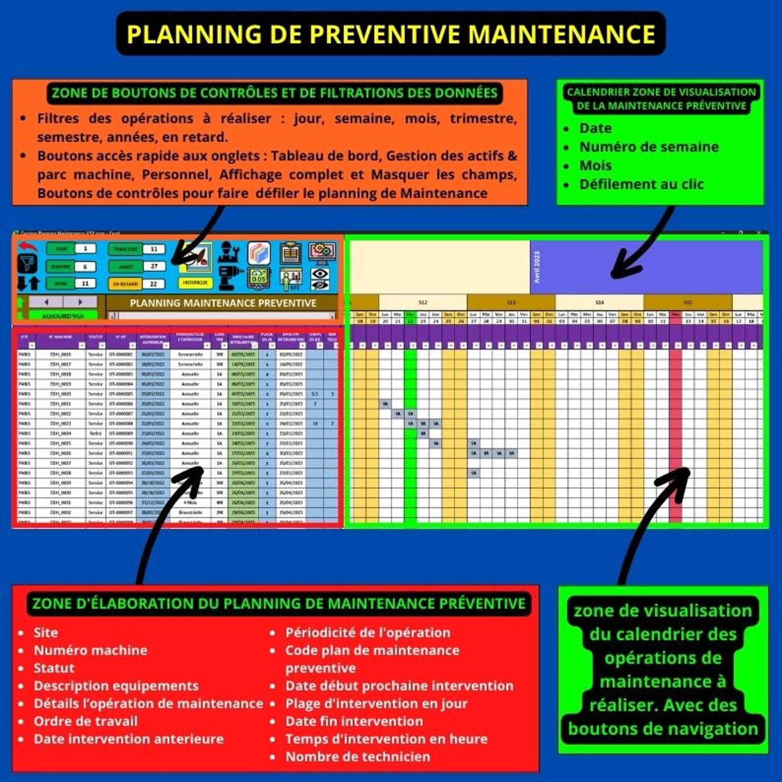 Preventive Maintenance Management in Excel / CMMS Excel / CMMS Excel ...